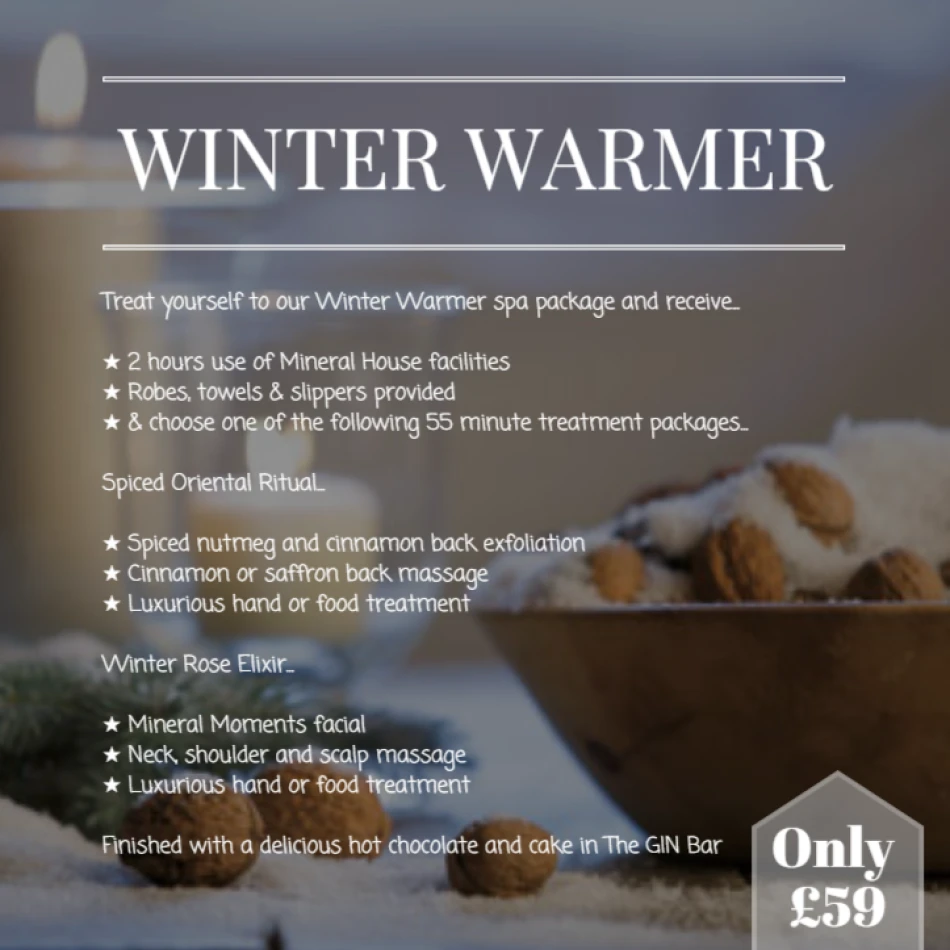 Winter Warmer Spa offer - £59: Mineral House Spa | Get into Newcastle